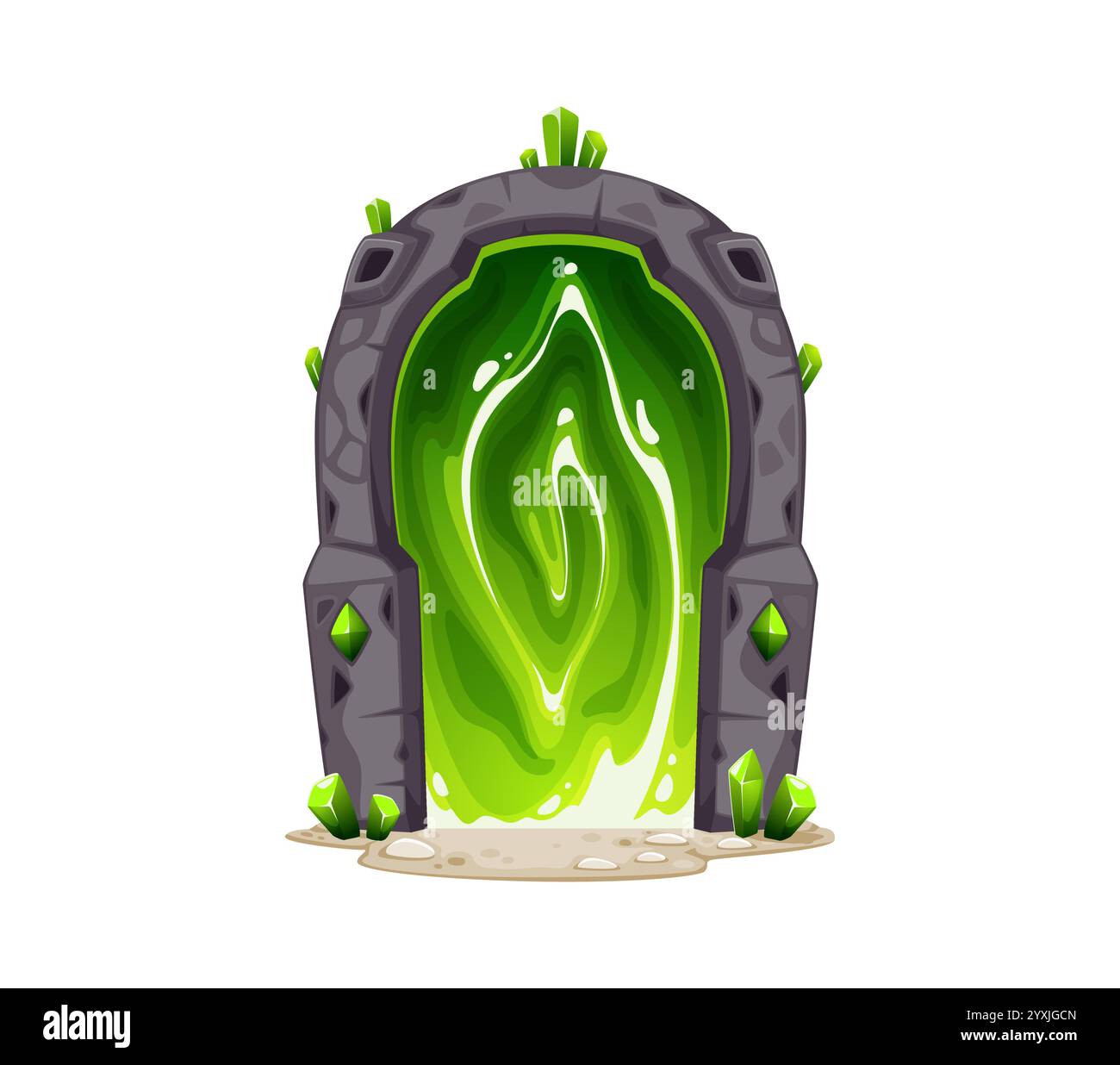 Magic teleport portal, gate and door game asset. Cartoon vector fantasy ...