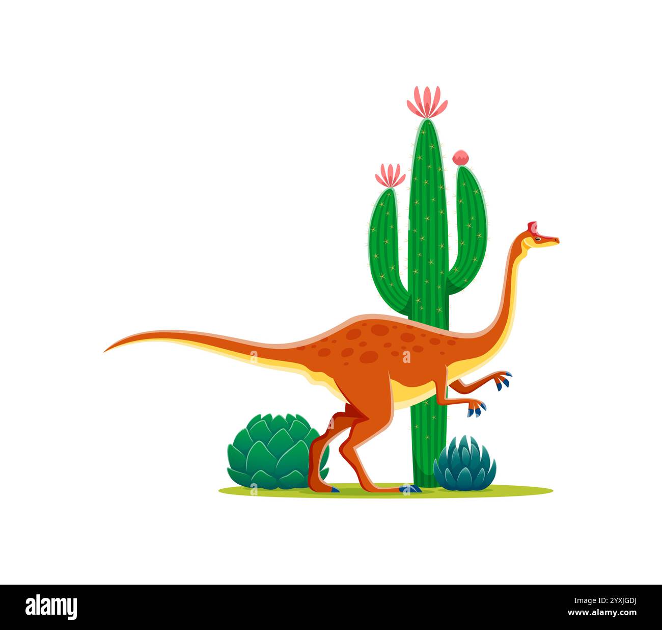 Cartoon prehistoric pelicanimimus dinosaur character. Isolated vector ...