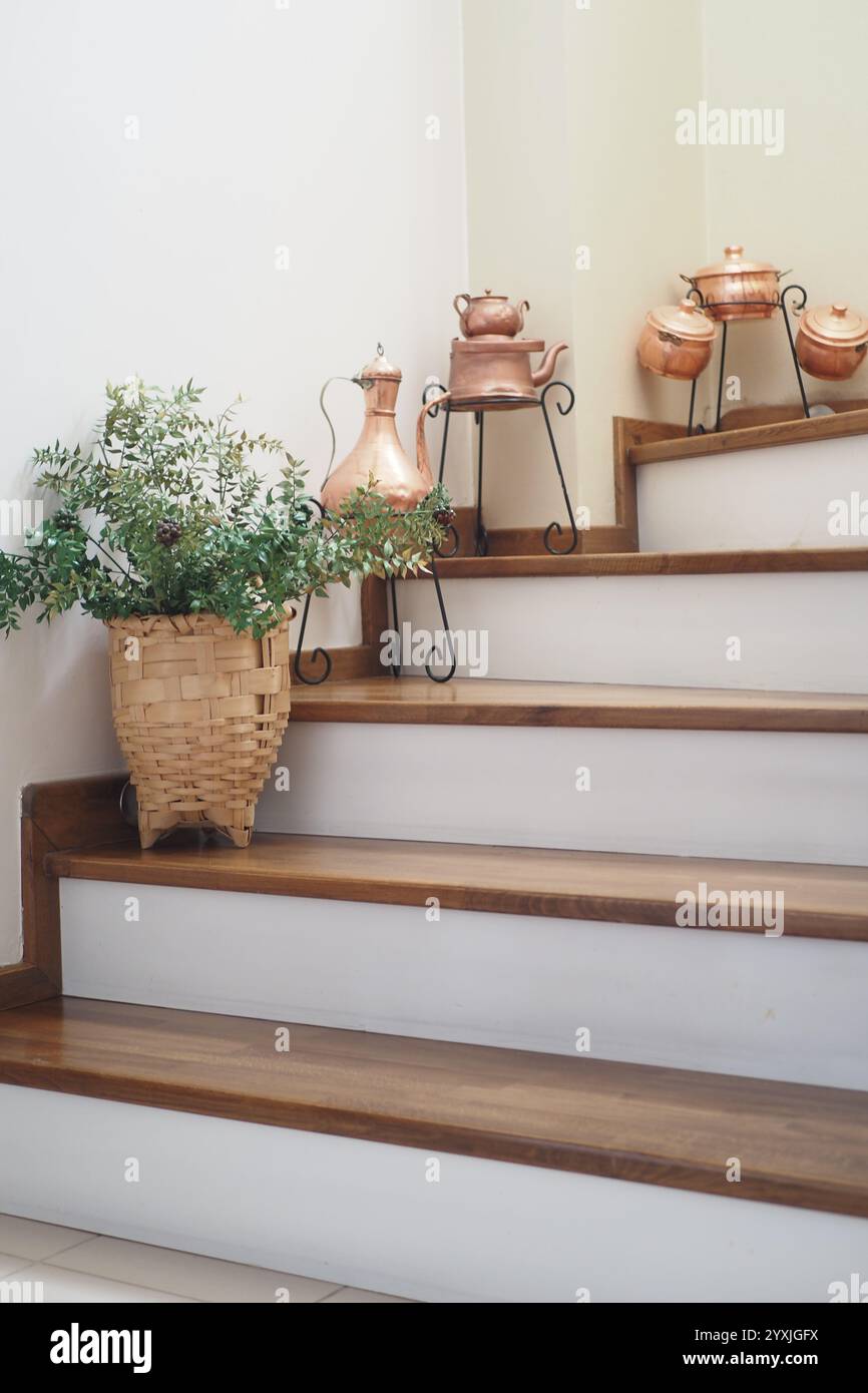 An Elegant Indoor Staircase that Features Decorative Items and Accents ...