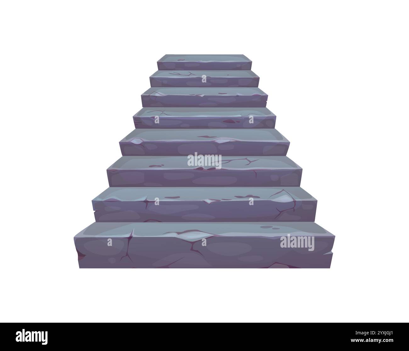 Castle stone stairs, cartoon staircase or stairway made of rock pieces ...