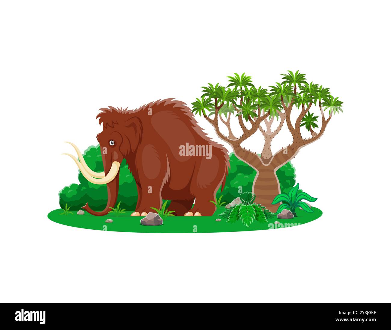 Paleontology mammoth animal cute character. Extinct animal, Ice age ...