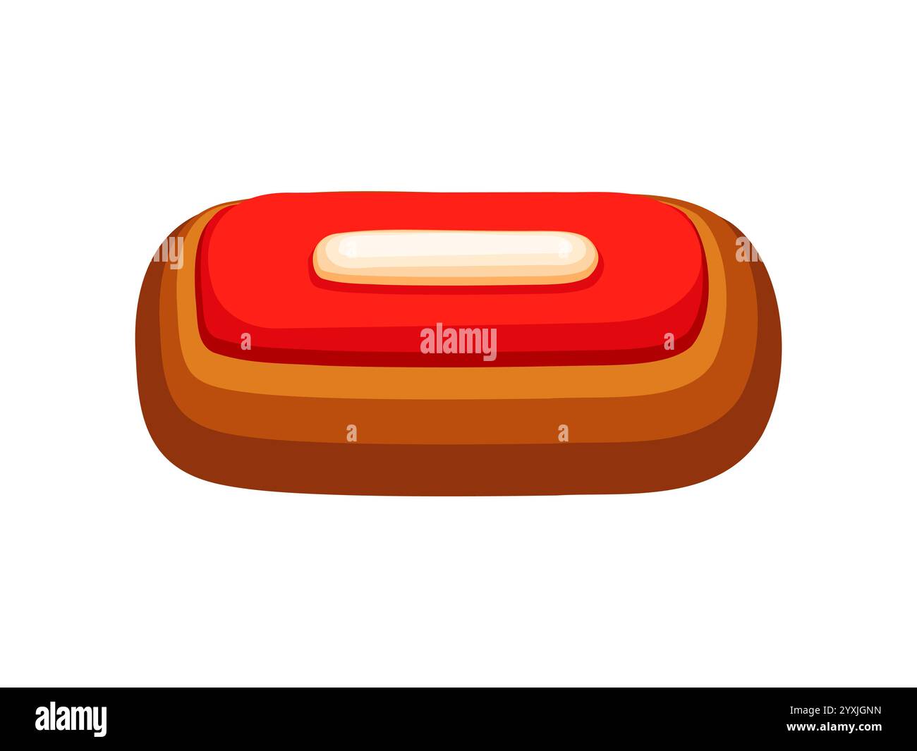 Cartoon Christmas gingerbread dash symbol with red and white frosting ...