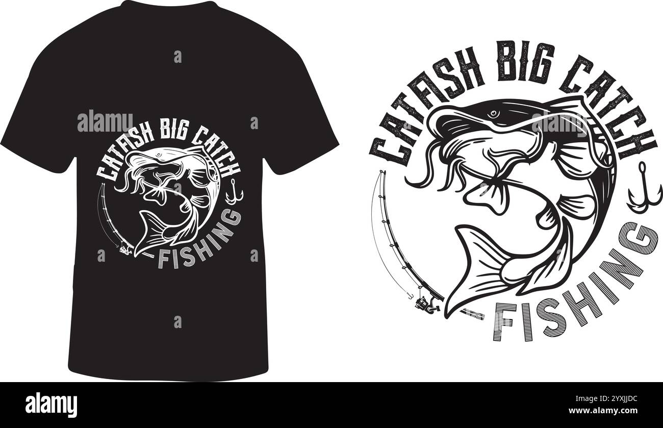 Catch Big Catfish Fishing T-Shirt Design Stock Vector Image & Art - Alamy