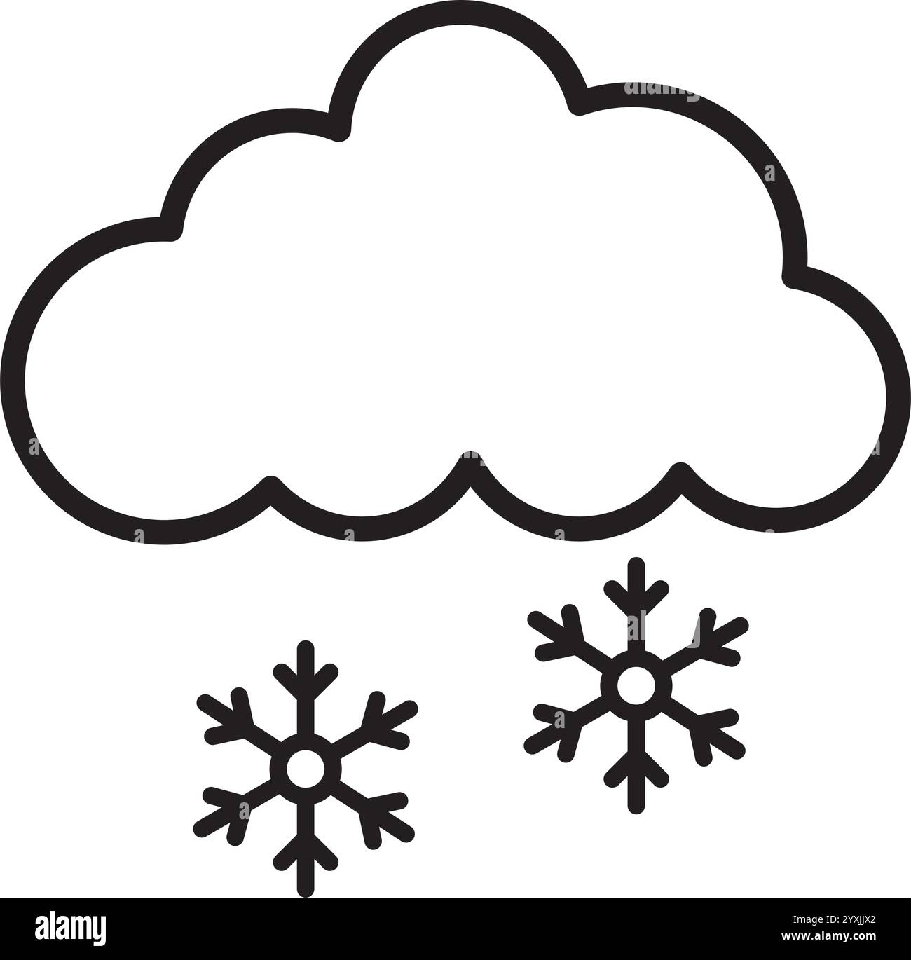 Cloud snowflakes weather line hi-res stock photography and images - Alamy