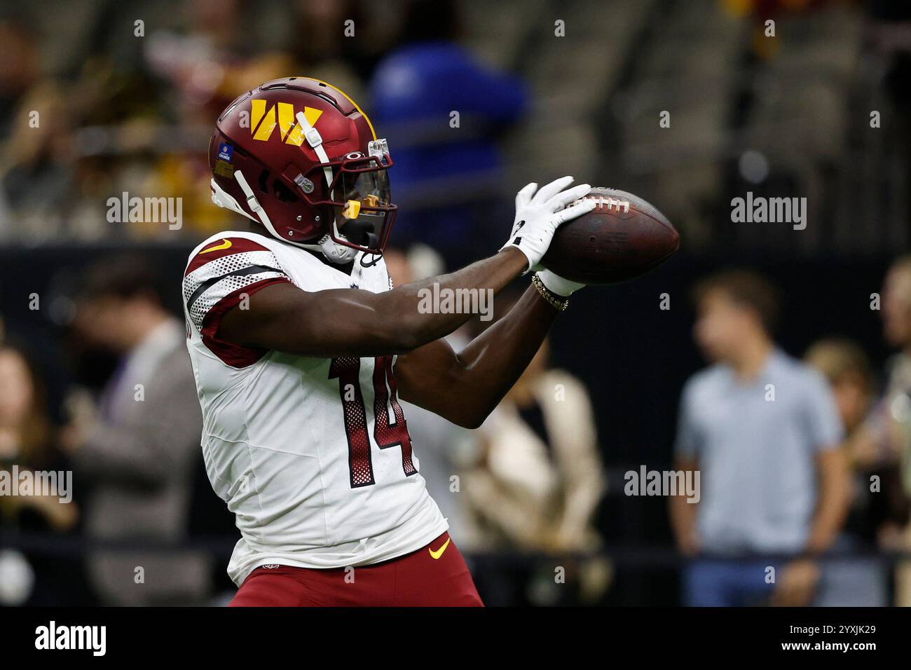 Washington Commanders wide receiver Olamide Zaccheaus catches a pass ...