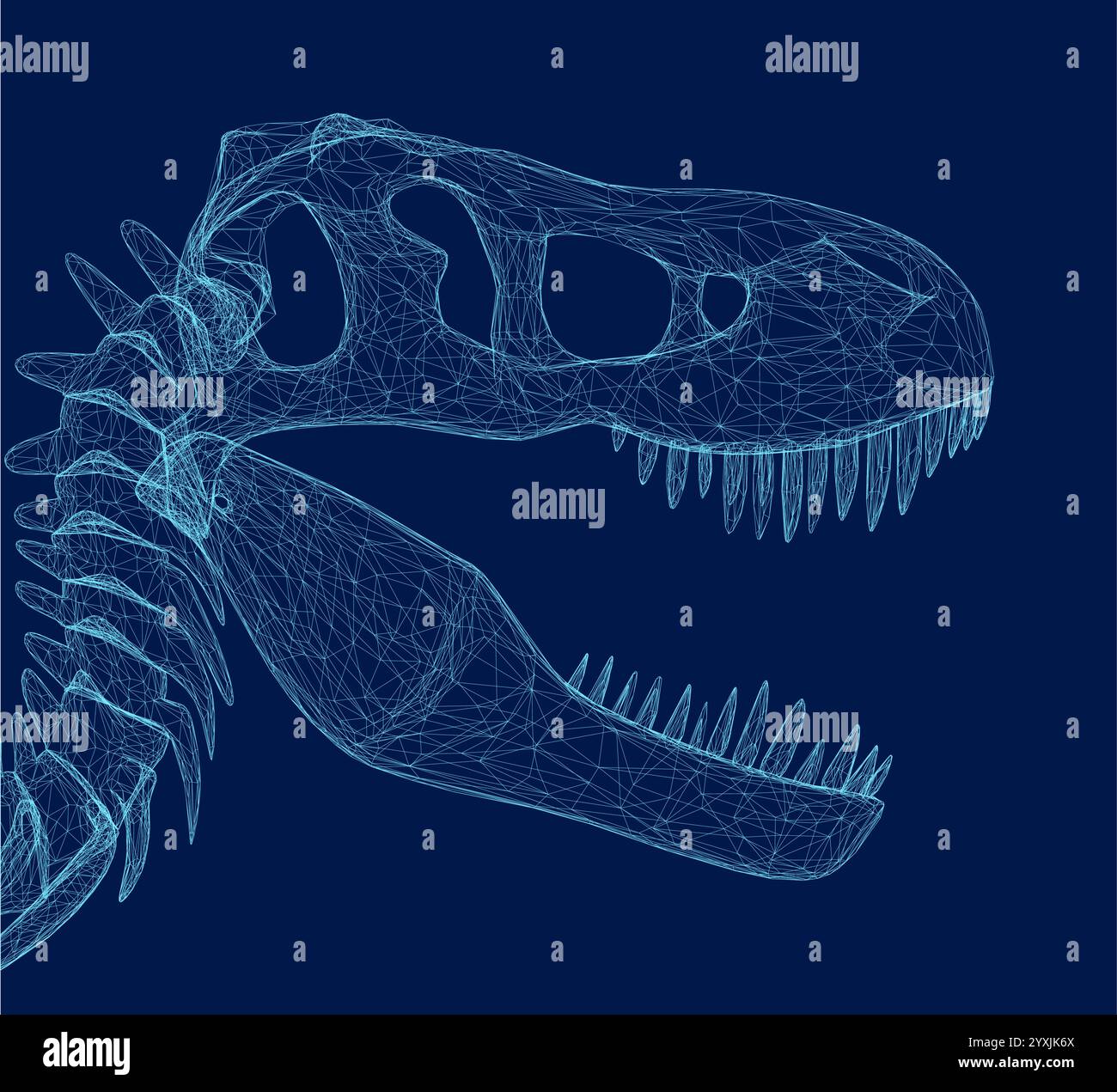 Wireframe skull dinosaur vector illustration. Side view Stock Vector Image & Art - Alamy