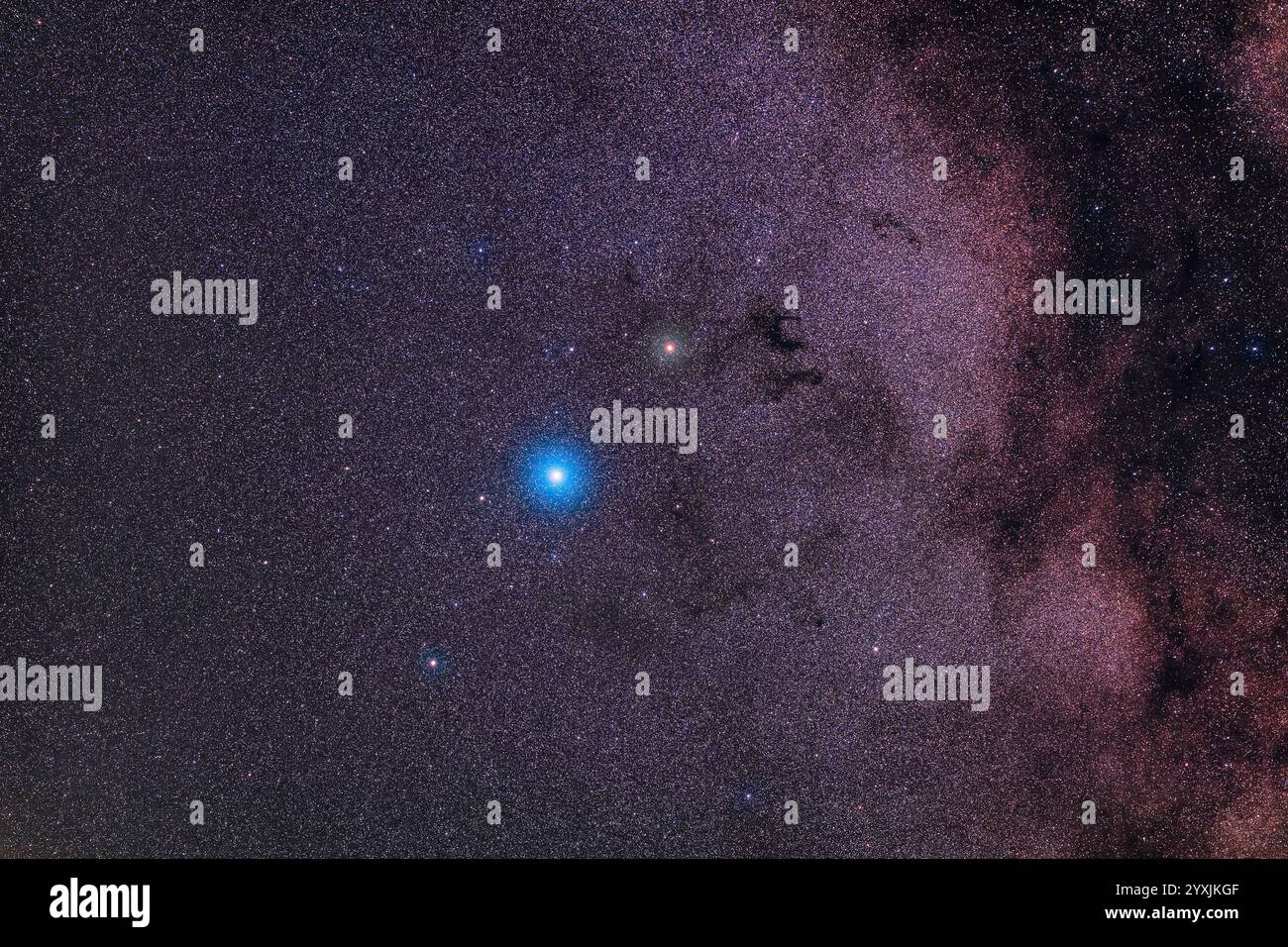 Widefield view in Aquila, with the bright bue-white star Altair at ...
