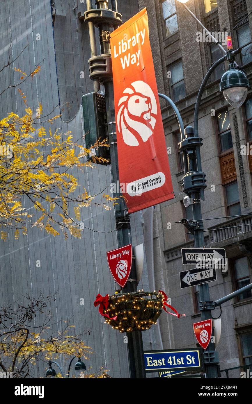 E. 41st St. in front of the main branch of the New York Public Library ...
