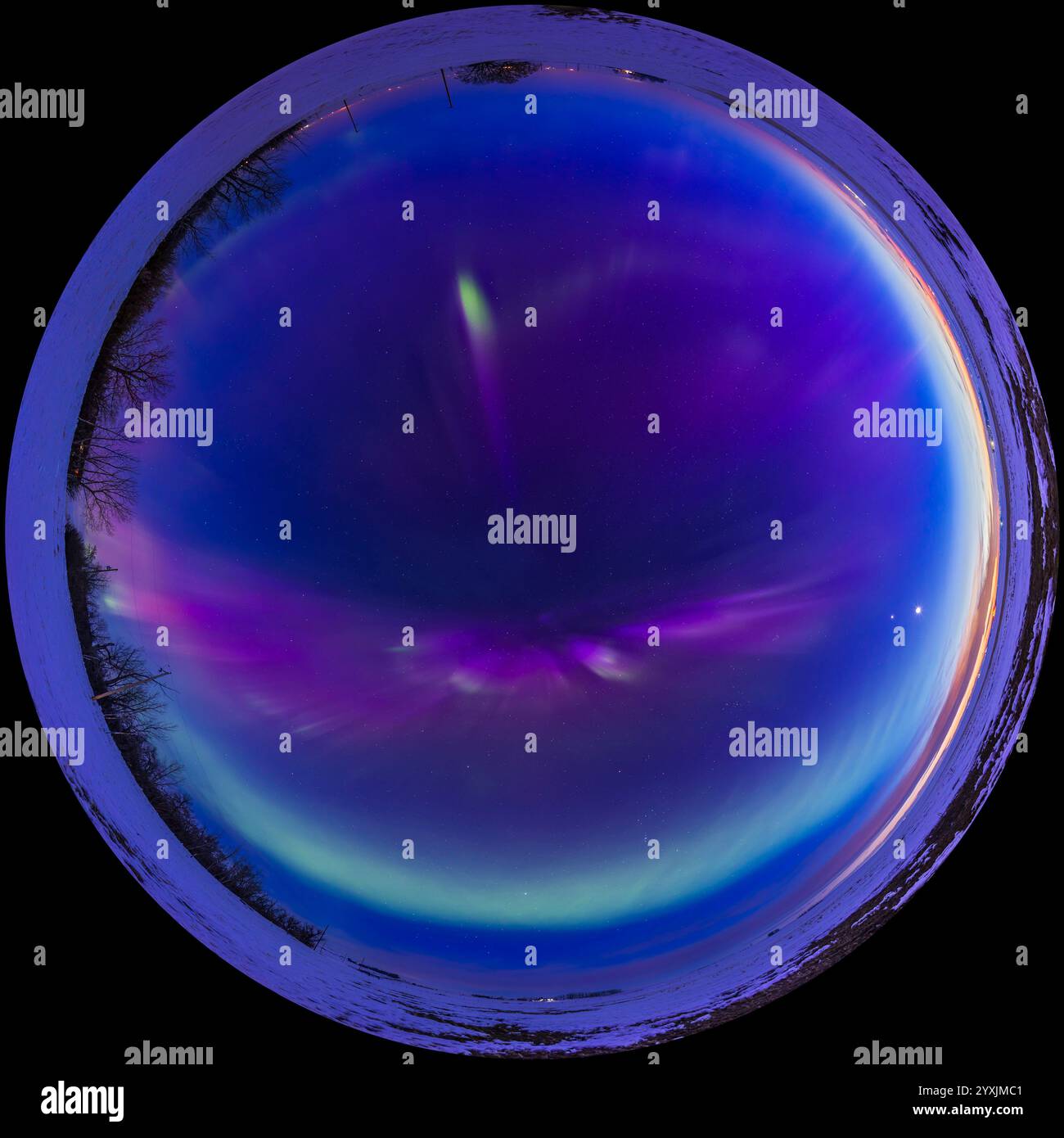 A 360 degree fish-eye panorama of the great equinox aurora in southern ...