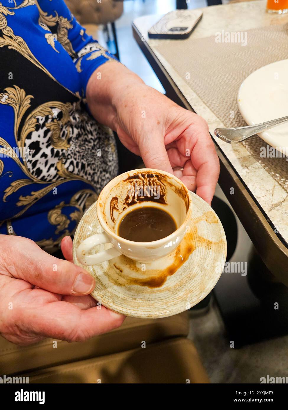 Reading my Fortune (Tasseography) with Turkish Coffee Grinds Stock ...