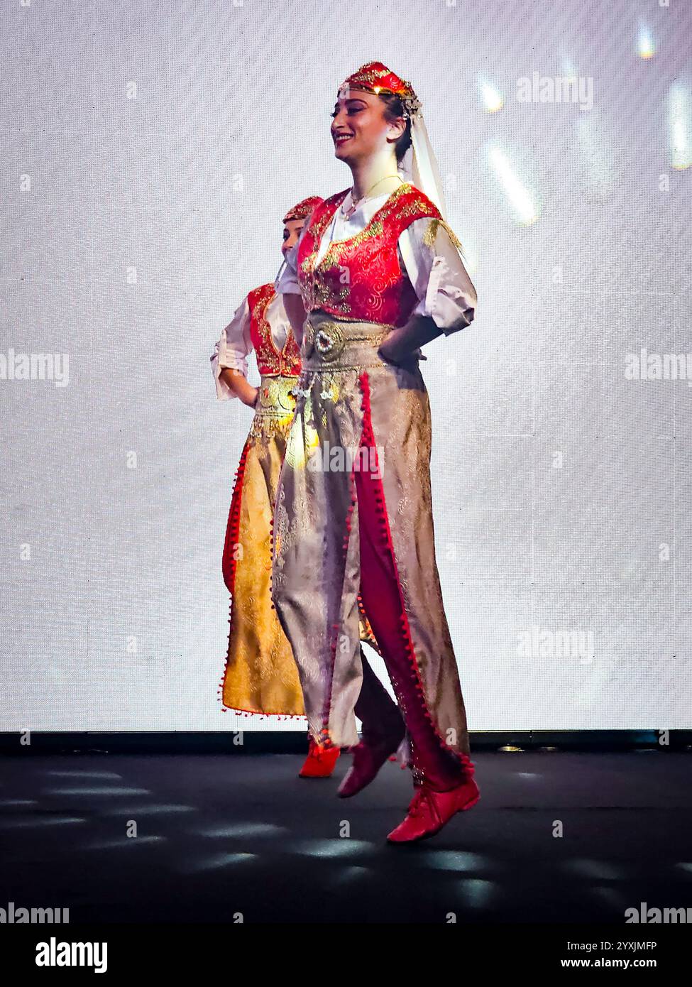 Two Turkish Folkloric Dancers in Native Costume in Istanbul, Turkiye ...