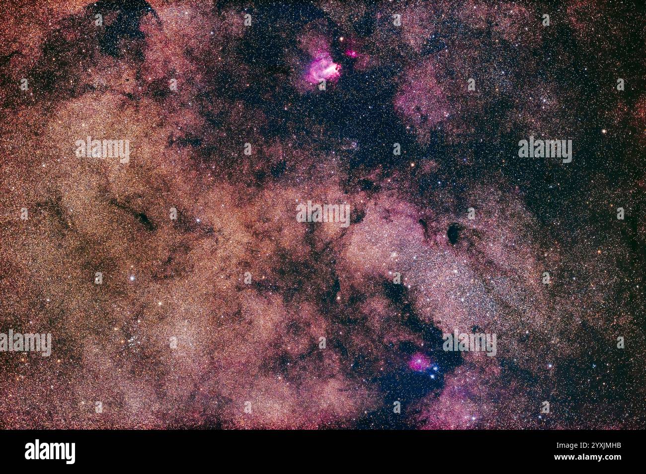 A rich region of nebulae and star clusters in the Milky Way in northern ...