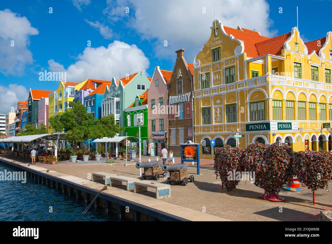 Historic waterfront commercial houses with Dutch style on Handelskade ...