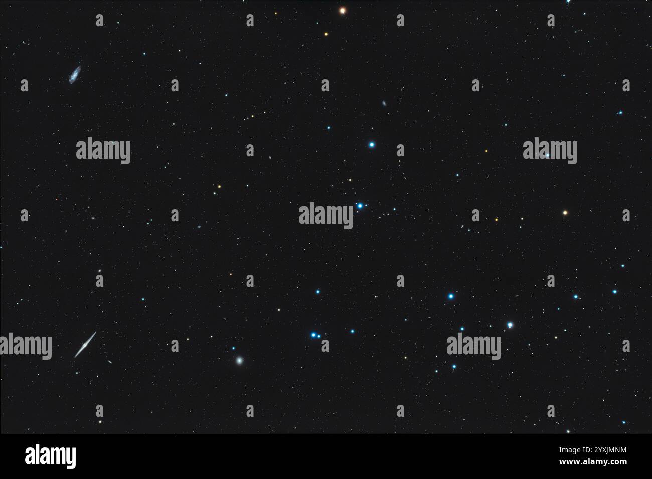 Melotte 111 star cluster in Coma Berenices with NGC 4565, NGC 4559 and ...