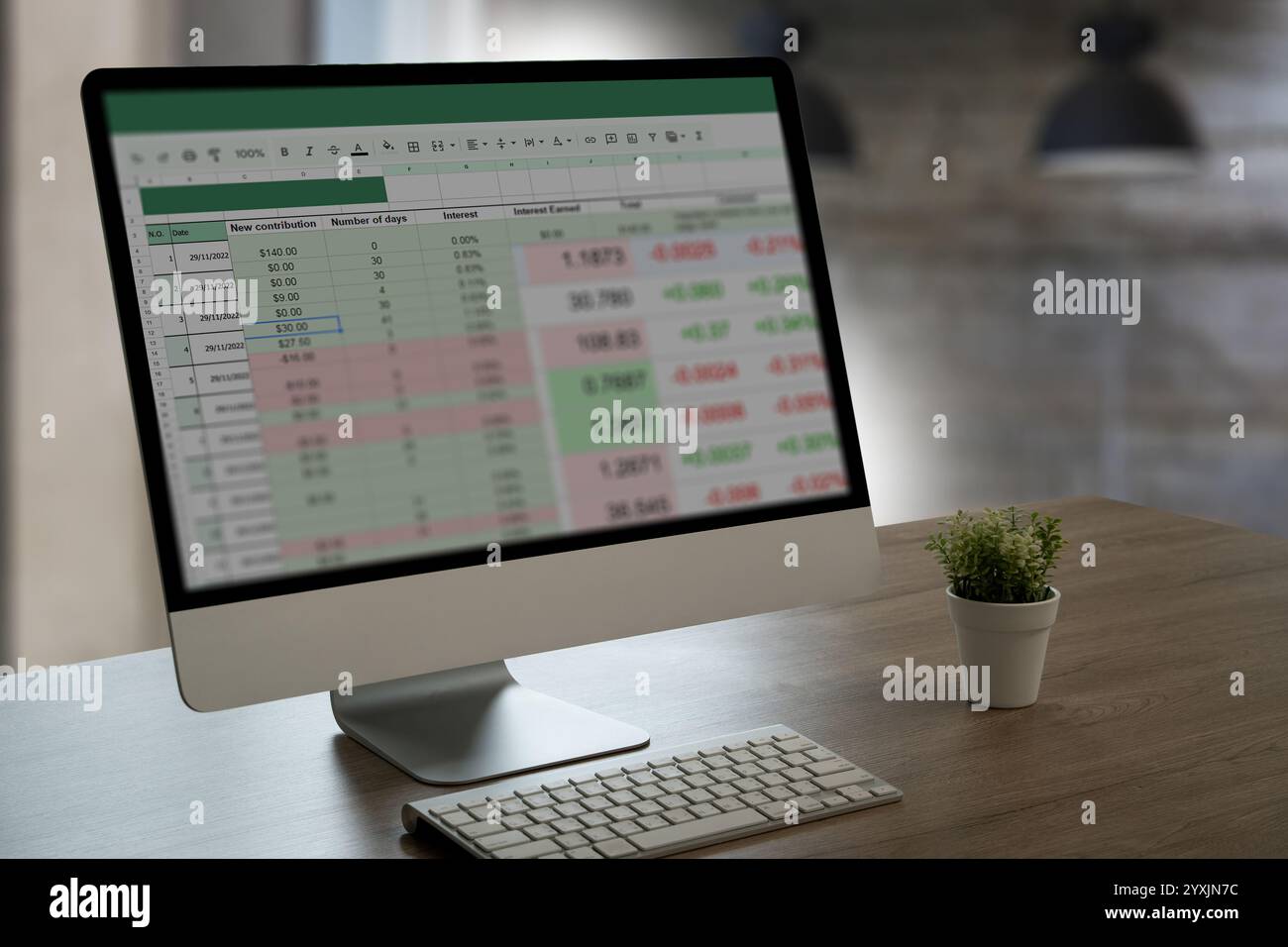 businessman working with data and graphs in spreadsheet documents for ...
