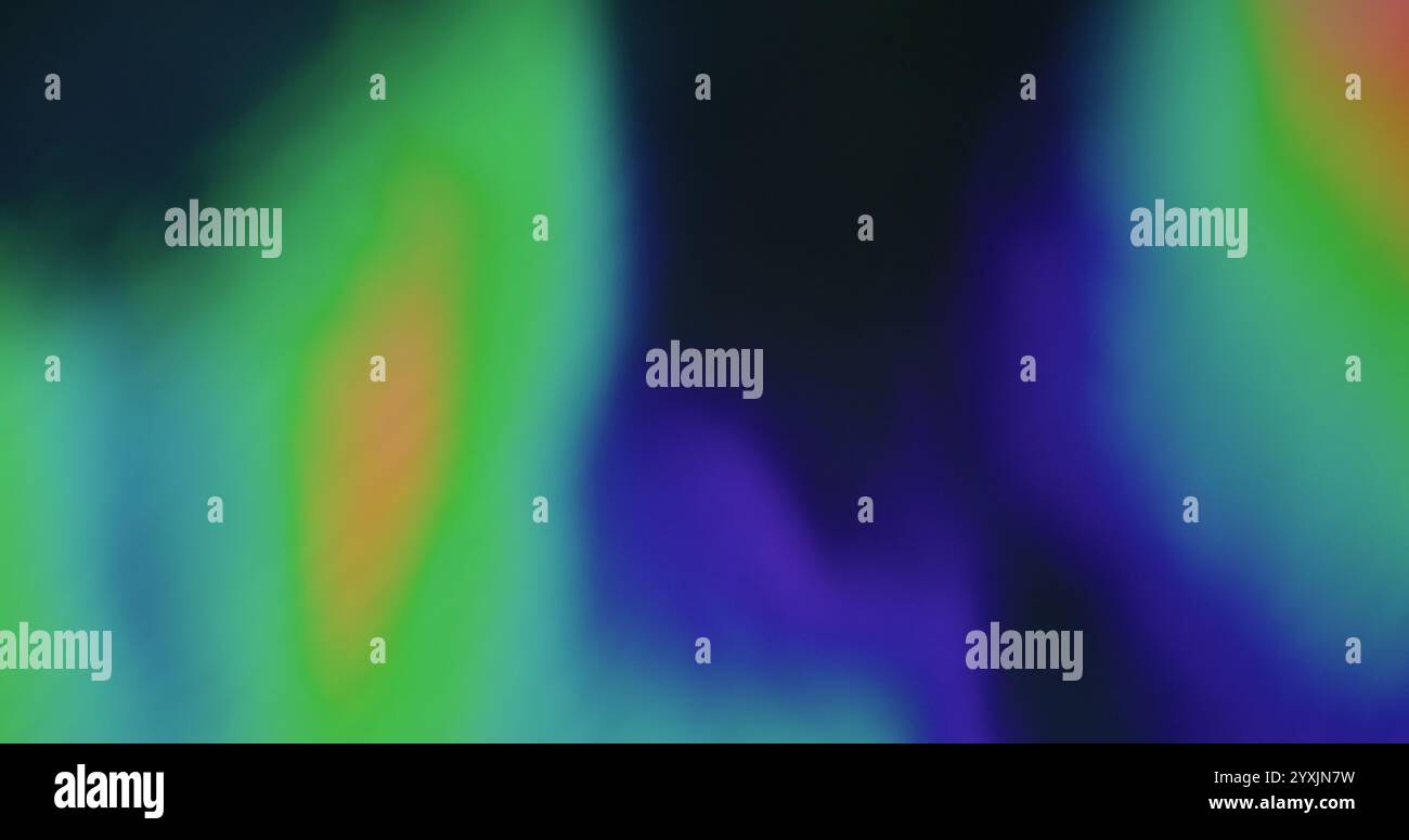 Retro hologram. Blurred light leaks. Defocused leak multicolor green ...