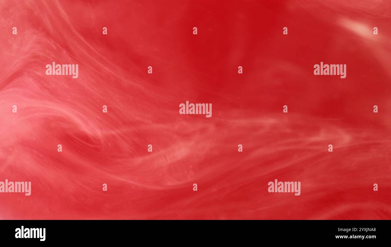 Ink water drop. Smoke cloud. Defocused red white color shimmering paint ...