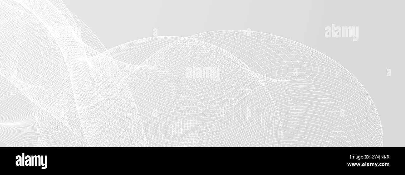 Abstract grey wavy background. Silver flowing wave line pattern ...