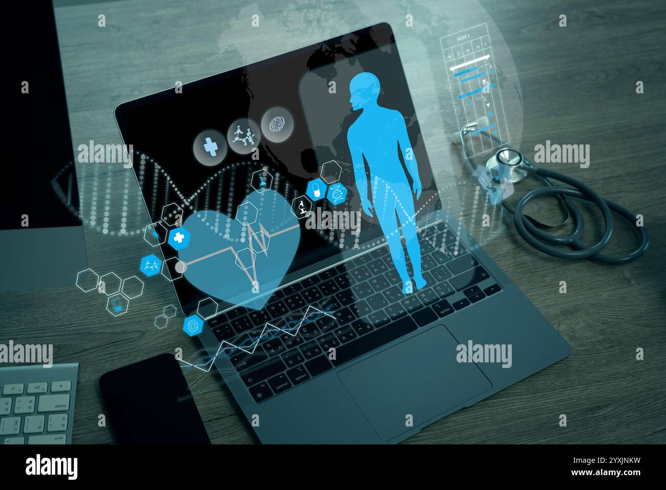 Medicine doctor Health Check on virtual screen disease Online medical ...