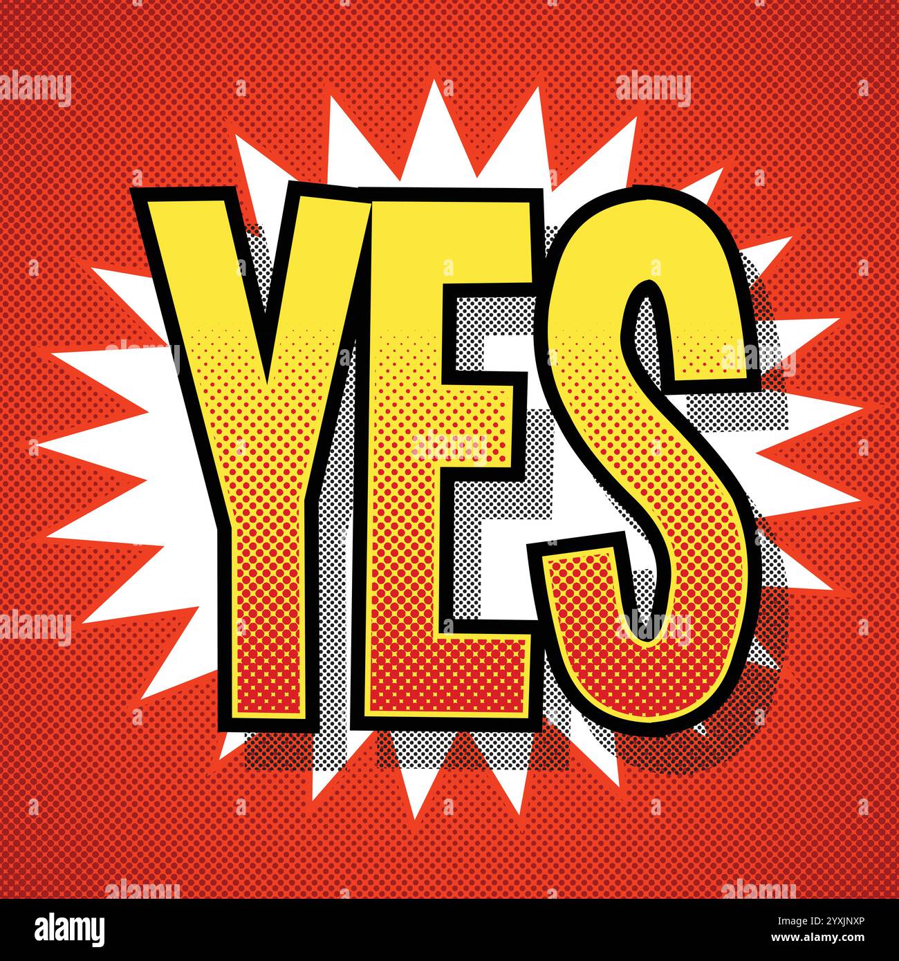 Yes word retro style halftone gradient vector Stock Vector Image & Art ...