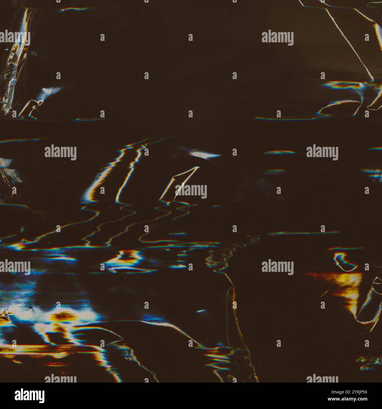 Glitch texture. Digital artifacts. Distressed film overlay. Blue orange ...