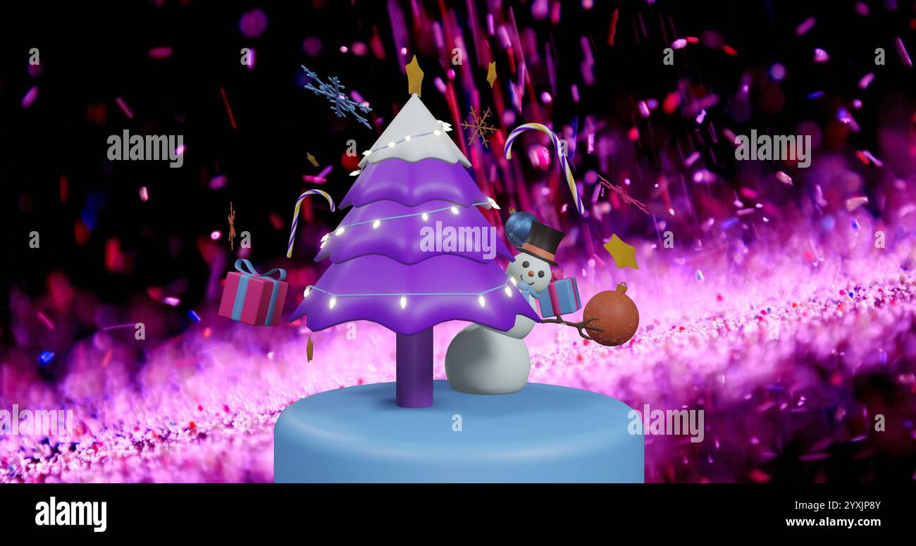 Animation rotating christmas tree decorations hi-res stock photography ...