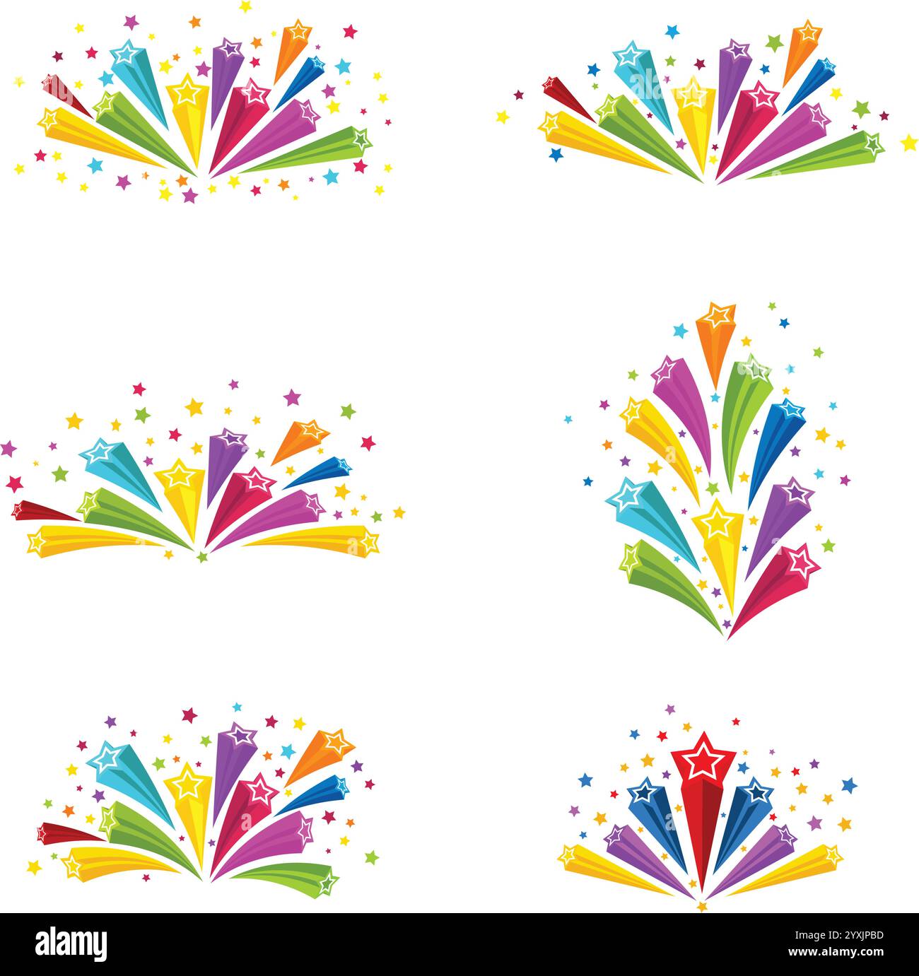 Party Star Banner stock illustration, Colourful shooting stars Stock ...