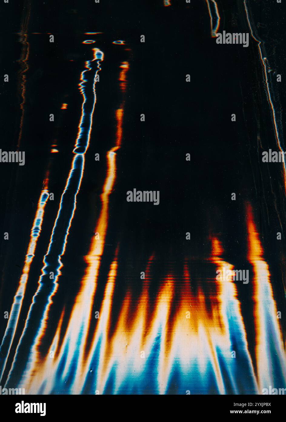 Glitch display. Digital noise. Distortion overlay. Blue orange white ...