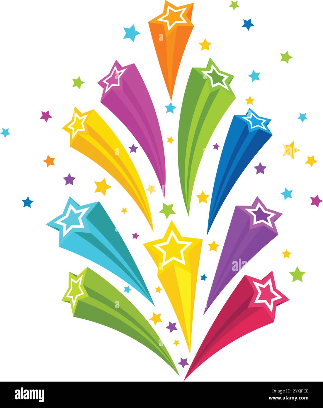 Party Star Banner stock illustration, Colourful shooting stars Stock ...