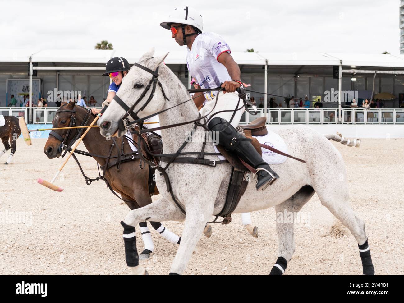 Miami Beach , USA-November 17. 2024: Polo players play at the World ...