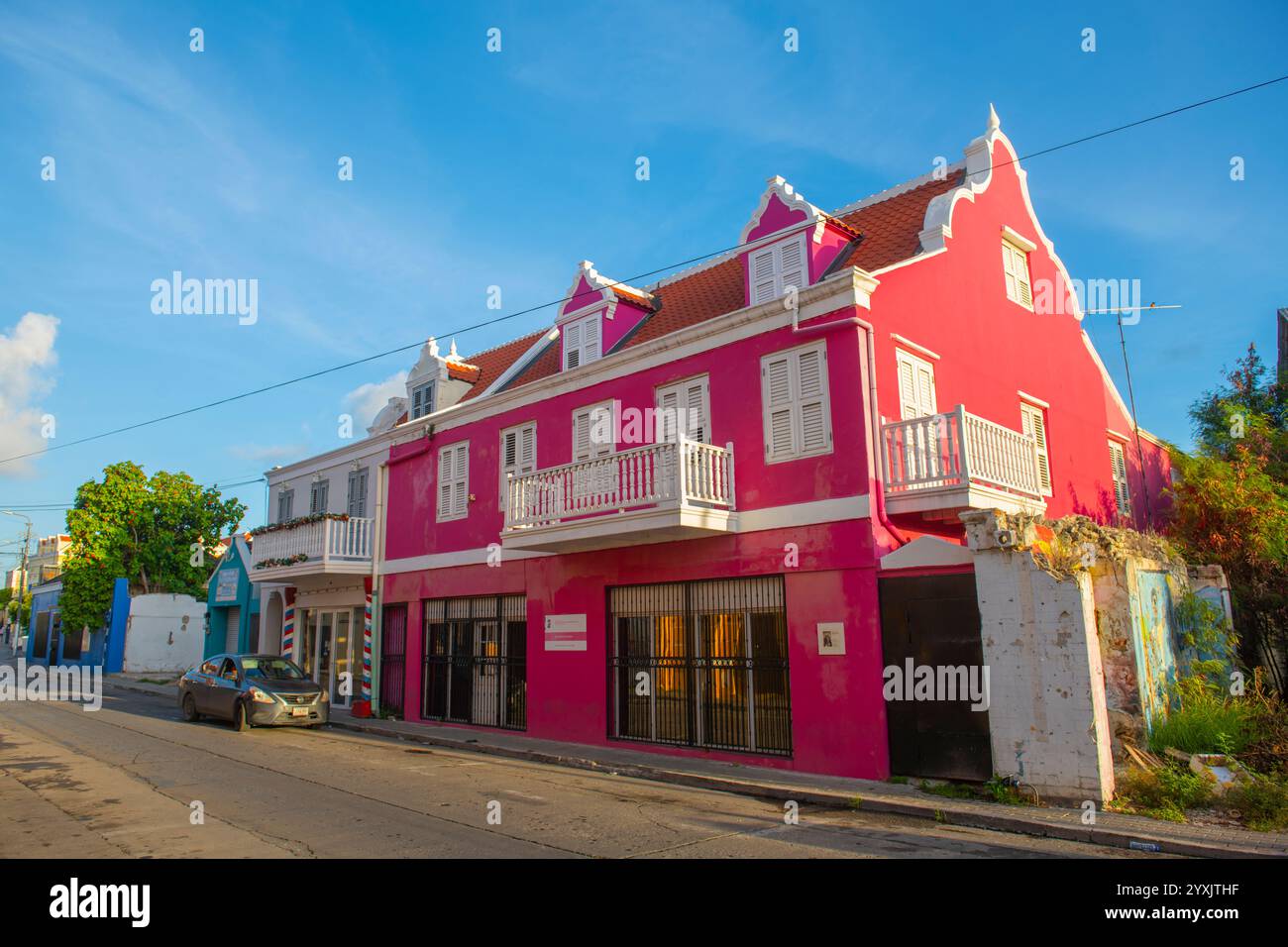 Historic commercial buildings with Dutch style on Breedestraat Street ...
