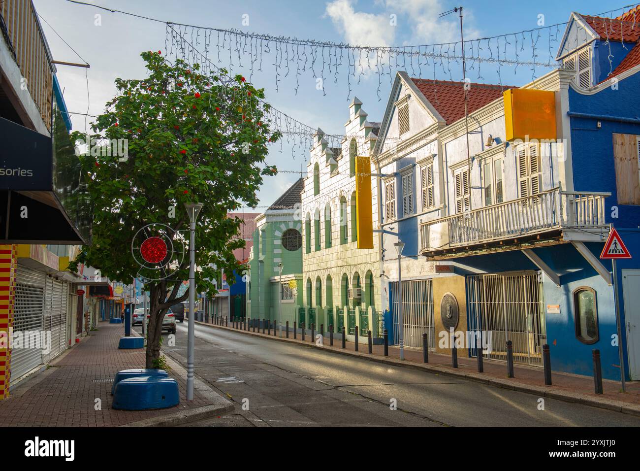 Historic commercial buildings with Dutch style on Breedestraat Street ...