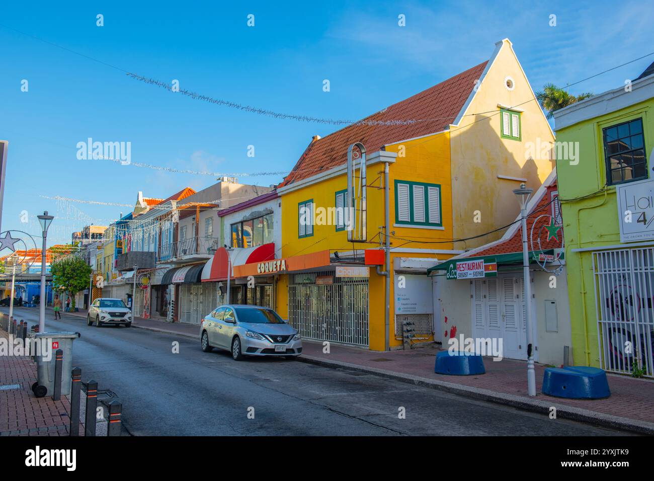Historic commercial buildings with Dutch style on Breedestraat Street ...