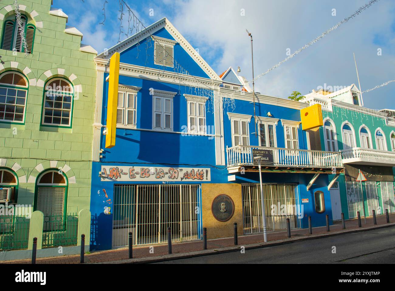 Historic commercial buildings with Dutch style on Breedestraat Street ...