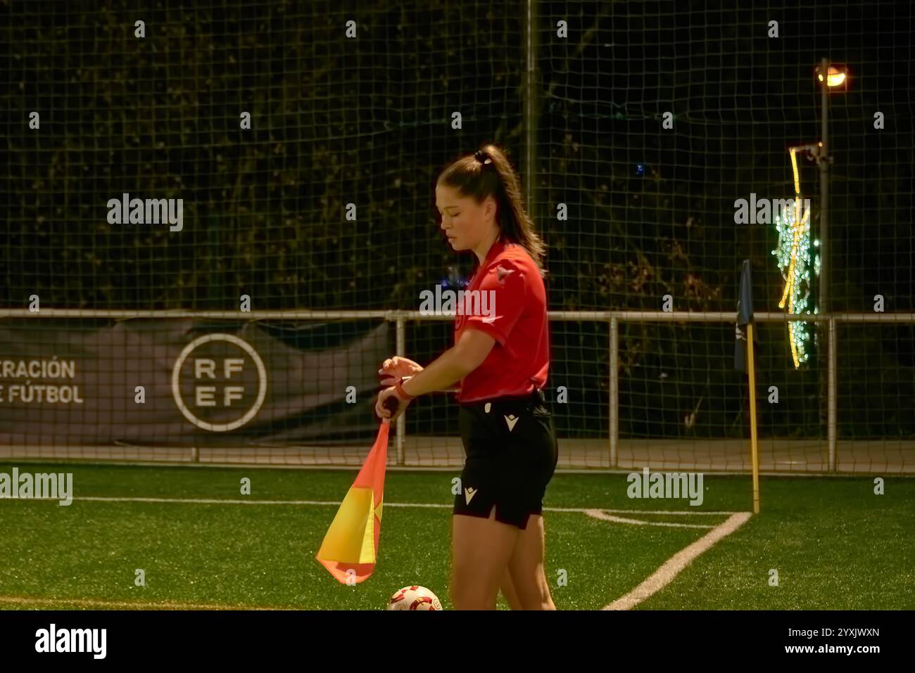 Vigo, Pontevedra,Spain;December,14,2024:a female assistant referee ...