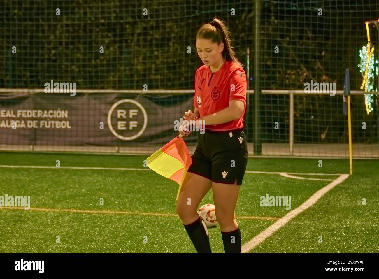 Vigo, Pontevedra,Spain;December,14,2024:a female assistant referee ...