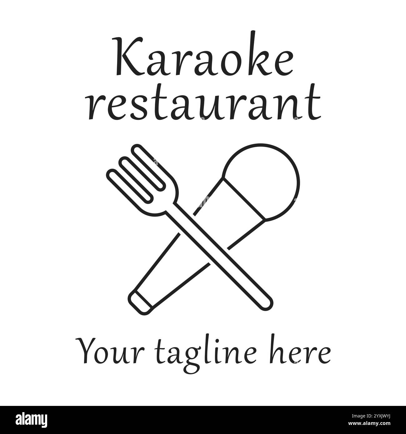 Karaoke bar, restaurant icon sticker emblem. Flat vector illustration ...