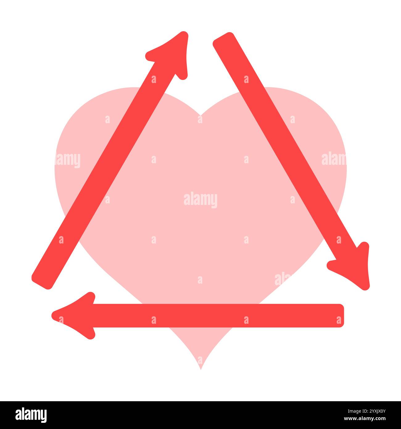Love triangle. Flat vector illustration isolated on white Stock Vector ...