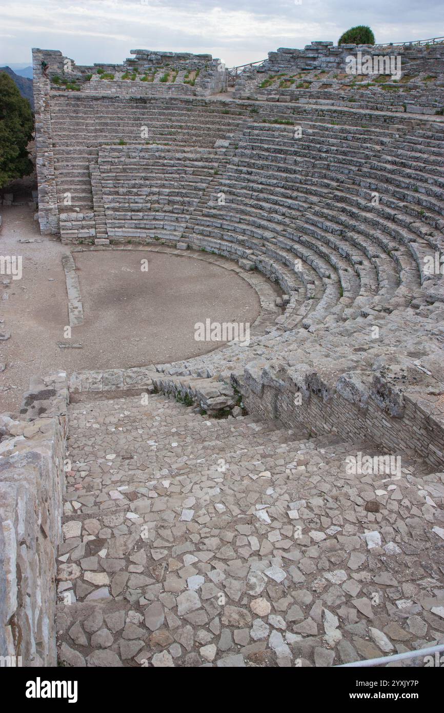 Ancient Greek amphitheatre in Segesta, Sicily, Italy Stock Photo - Alamy