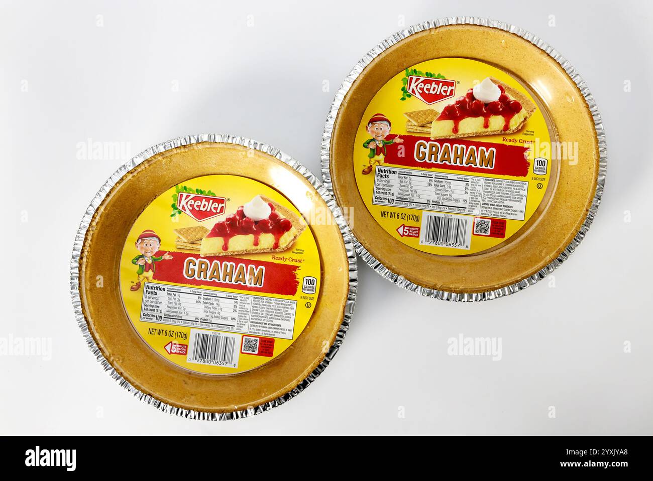 Graham cracker crusts on display for baking desserts during holiday ...