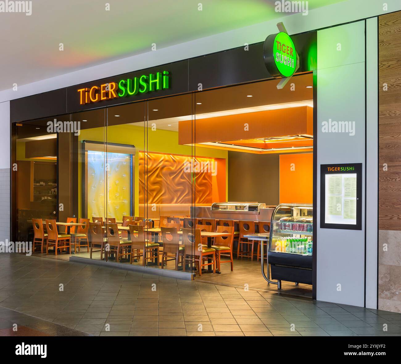 Colorful backlit restaurant signage and logo hi-res stock photography ...