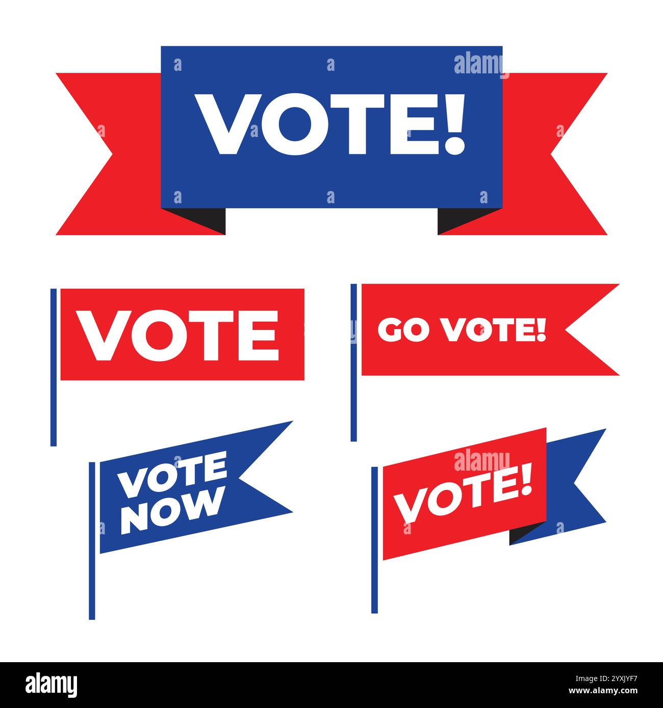 Blue and red Vote flag set Stock Vector Image & Art - Alamy