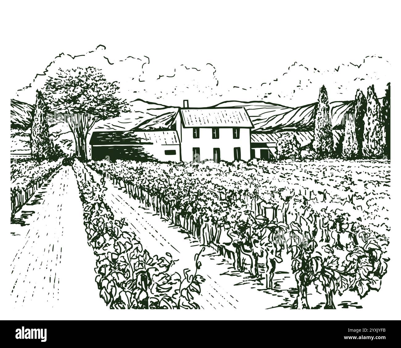 Hand drawing vintage italy Cut Out Stock Images & Pictures - Alamy