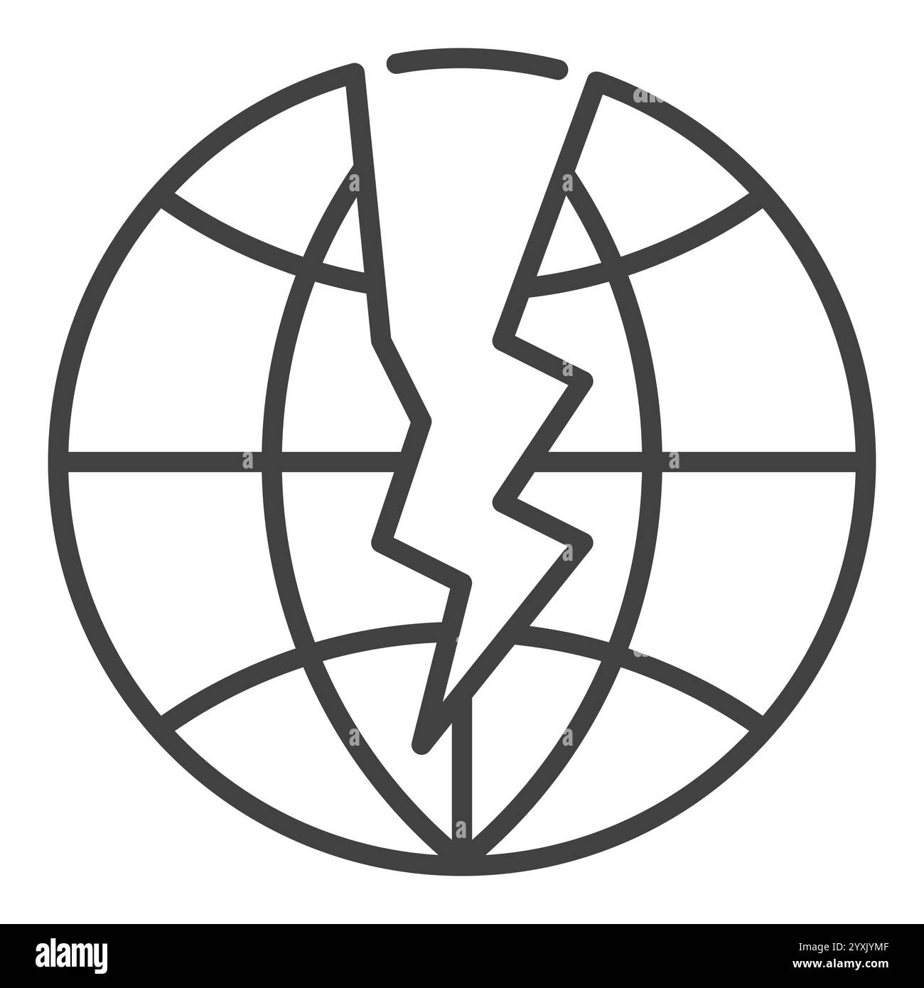 Earth Crack vector Multipolarity and Crisis thin line icon or symbol ...