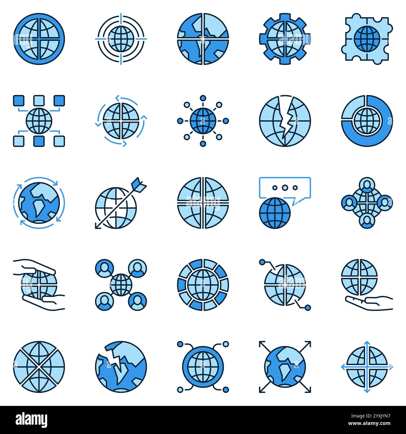 Geographic symbols set hi-res stock photography and images - Alamy