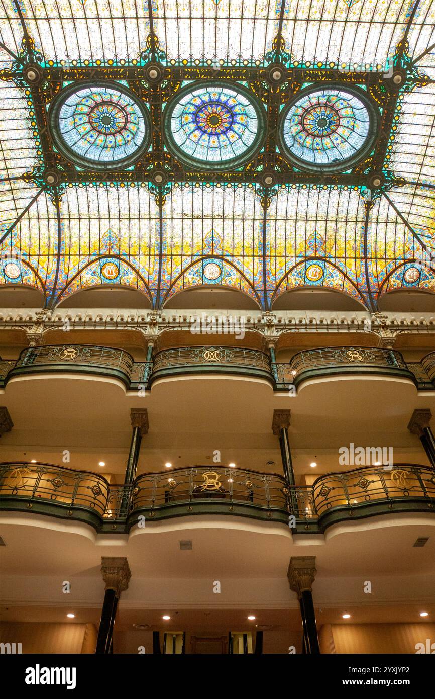 Interior of Gran Hotel Ciudad Mexico City, Tiffany Glass ceiling ...