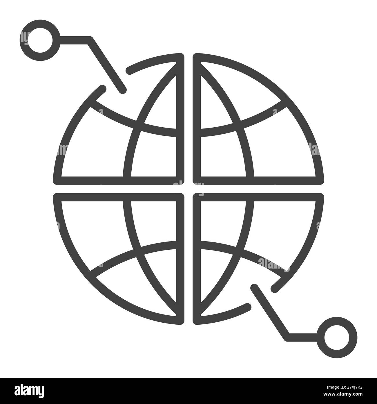 Earth Globe vector Multipolarity minimal thin line icon or symbol Stock ...