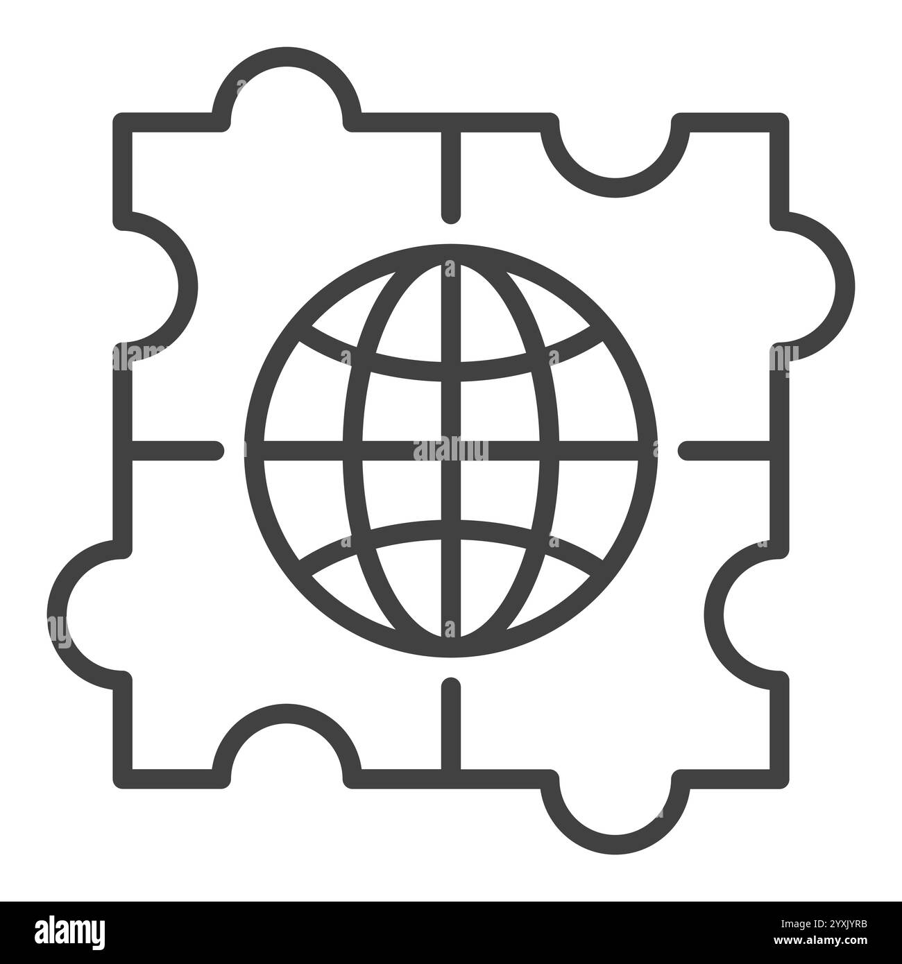 Puzzle with Earth vector Multipolarity outline icon or symbol Stock ...