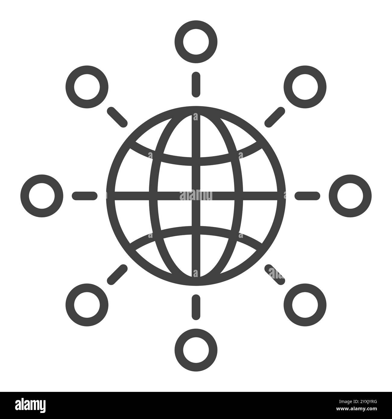Multipolarity vector Earth Globe with Circles icon or symbol in outline ...