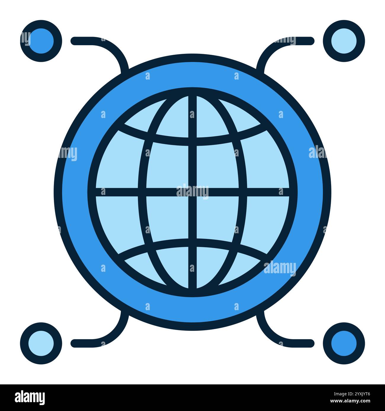 Multipolarity International Relations vector round concept blue icon or ...